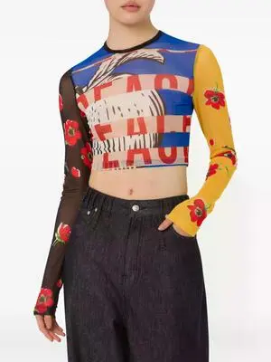 Moschino Mix-print Crop Top