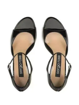 SERGIO ROSSI 75mm Leather Sandals - Black