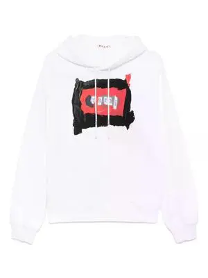 Marni Logo Hoodie - White