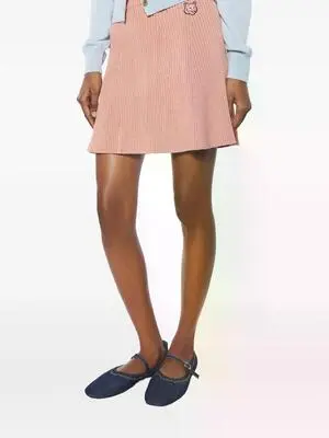 Maison Kitsuné Ribbed-knit Mini Skirt