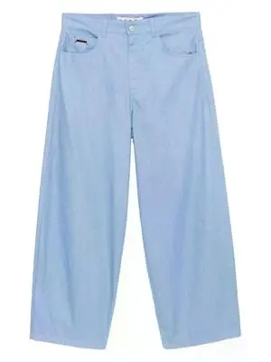 Marni Cotton Wide-leg Trousers - Blue