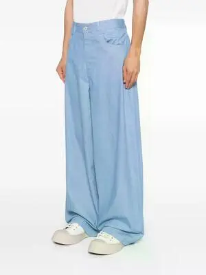 Marni Cotton Wide-leg Trousers - Blue