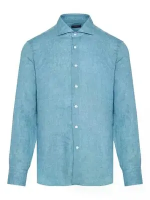 BARBA NAPOLI Linen Shirt - Blue