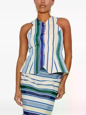 Rosie Assoulin Ribbon King Striped Top