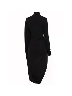 Stella McCartney Asymmetrical Cape Midi Dress - Black