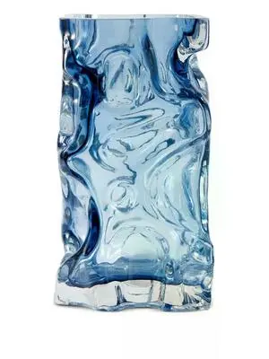 POLSPOTTEN Ice Sculptural Glass Vase - Blue