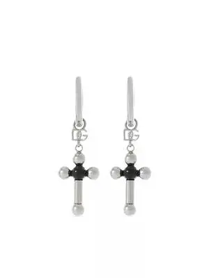 Dolce & Gabbana Cross Pendant Earrings - Silver