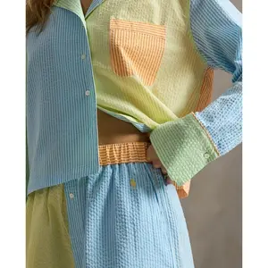 Ralph Lauren Striped Seersucker Shirt & Boxer Pj Set