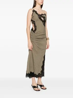 Christopher Esber Crimped Lace Slip Dress