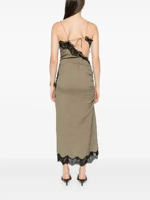 Christopher Esber Crimped Lace Slip Dress