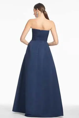 Sachin & Babi Larisa Fit And Flare Gown - Navy Cascade