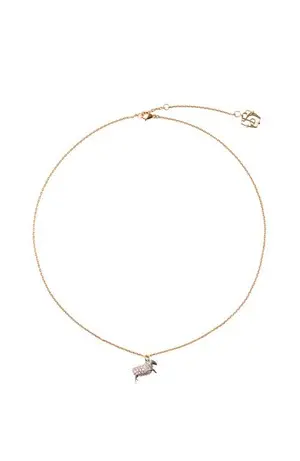 Burberry Sheep Charm Chain Necklace - Gold/silver/clear