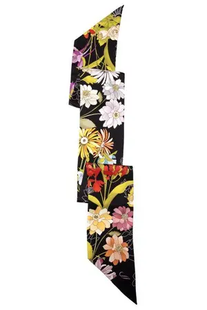 ELIZABETTA Vanessaskinny Silk Scarf - Black