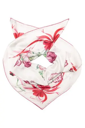 ELIZABETTA Fior Di Mamma Hand-rolled Silk Foulard - Red