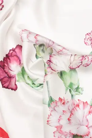 ELIZABETTA Fior Di Mamma Hand-rolled Silk Foulard - Red