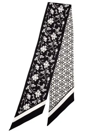 ELIZABETTA Lorettaskinny Silk Scarf - Black
