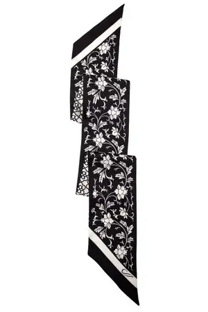 ELIZABETTA Lorettaskinny Silk Scarf - Black