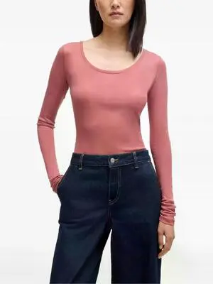 BOSS Scoop Neck Long Sleeve Top