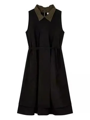STUDIO TOMBOY Collared Belted Dress - Black