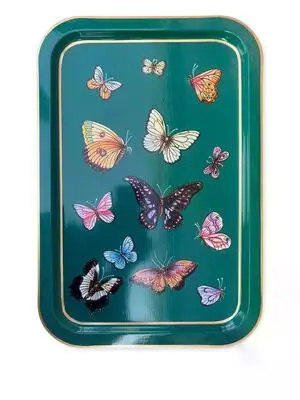 LES-OTTOMANS Butterflies Tray - Blue