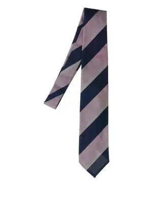 Cesare Attolini Striped Silk Tie Pink