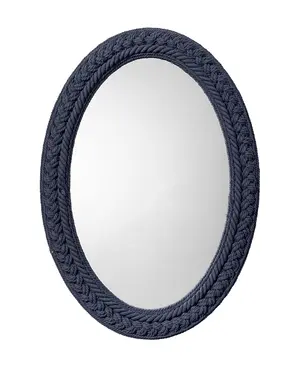JAMIE YOUNG CO. Club Cotton Rope Braided Oval Wall Mirror - Indigo