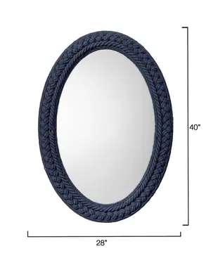 JAMIE YOUNG CO. Club Cotton Rope Braided Oval Wall Mirror