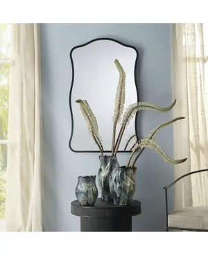 JAMIE YOUNG CO. Aurora Wavy Iron Wall Mirror - Black