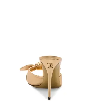 Dolce & Gabbana Metallic Leather Bow High Heel Sandals