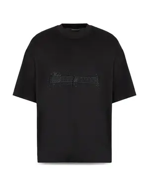 Emporio Armani Rhinestone Embellished Logo Tee