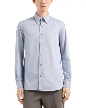 Emporio Armani Striped Regular Fit Button Down Shirt
