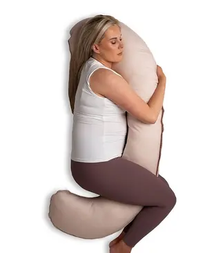 BELLAMOON Full C-shaped Body Pillow Pregnancy Endometriosis Menopause - Light Pink