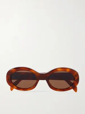 Celine Triomphe Oval Sunglasses - Tortoiseshell