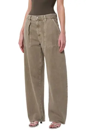 AGOLDE Sefton Pleated Barrel Jeans - Cholla