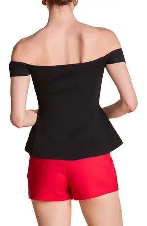 Endless Rose Off-the-shoulder Peplum Knit Top