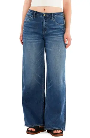 HINT OF BLU Mid-rise Relaxed Straight Leg Jeans - Urban Blue