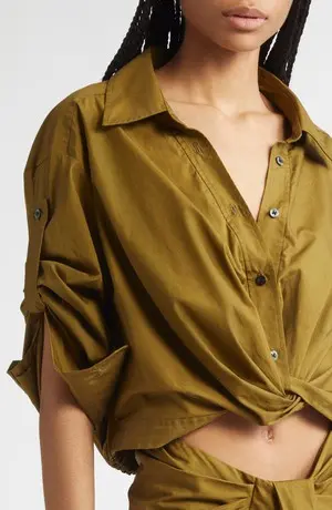 A.L.C. Leo Twist Hem Button-up Shirt