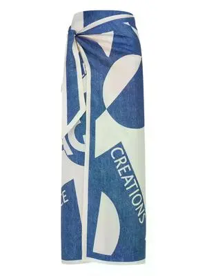 FERRAGAMO Graphic-print Wrap Scarf - Blue