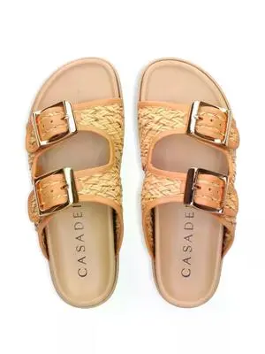 Casadei Birky Woven Double-buckle Sandals