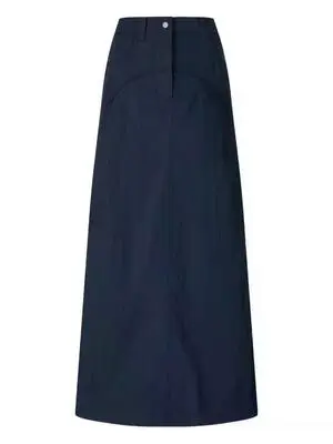 STUDIO TOMBOY Pleated A-line Maxi Skirt - Blue