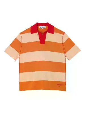 Sunnei Striped Short-sleeve Polo Shirt