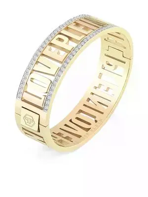 Philipp Plein Love Lettering Crystal Band Bracelet - Gold