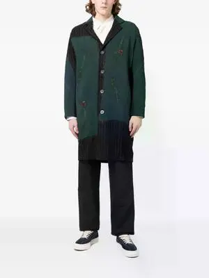By Walid Patchwork Button-up Coat