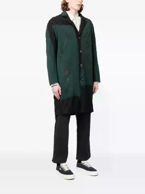 By Walid Patchwork Button-up Coat