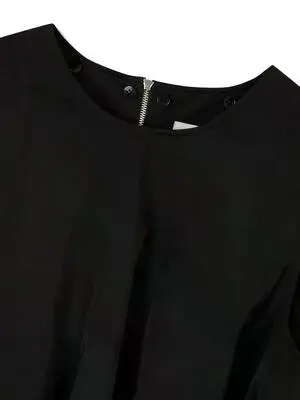 STUDIO TOMBOY Plissé Peplum Sleeveless Top - Black