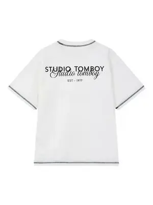 STUDIO TOMBOY Contrasting-trim T-shirt
