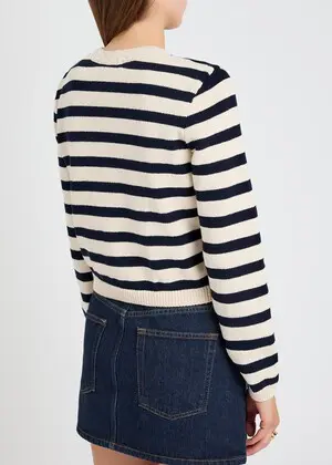 FRAME The Harbor Striped Intarsia Knit Cardigan
