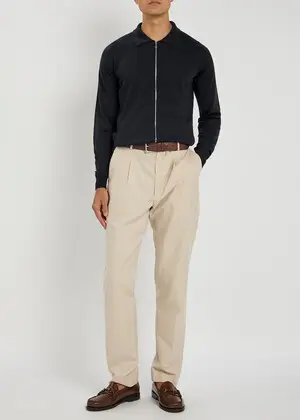 John Smedley Alston Wool Overshirt Jacket - Navy