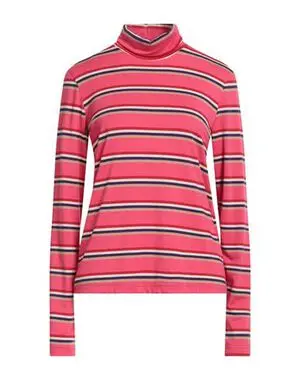 SHIRTAPORTER Striped Jersey Turtleneck T-shirt - Fuchsia