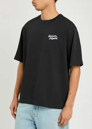 Maison Kitsuné Logo-embroidered Cotton T-shirt